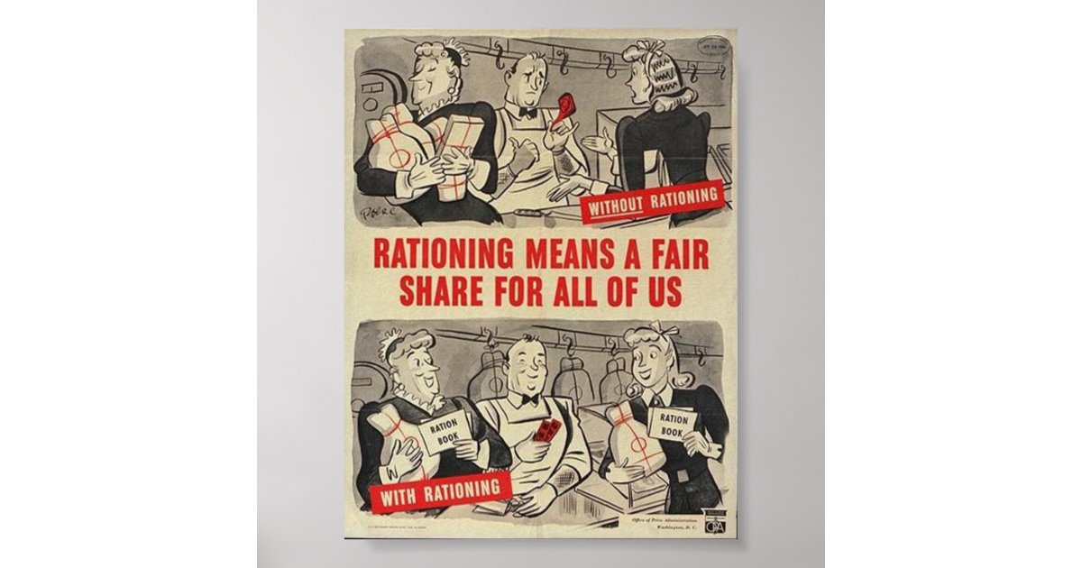 WW2 American Poster- "Rationing..." Poster | Zazzle