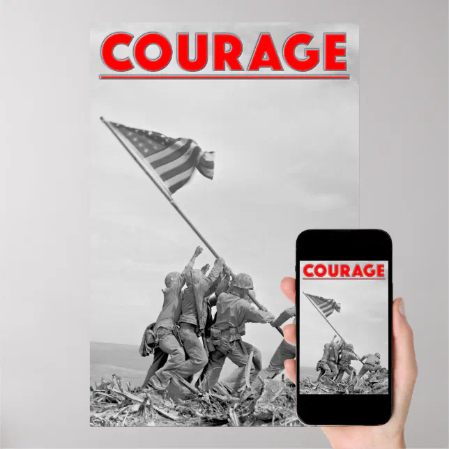 WW2 COURAGE - Battle of Iwo Jima Poster | Zazzle