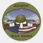 Kilroy was here classic round sticker | Zazzle.com