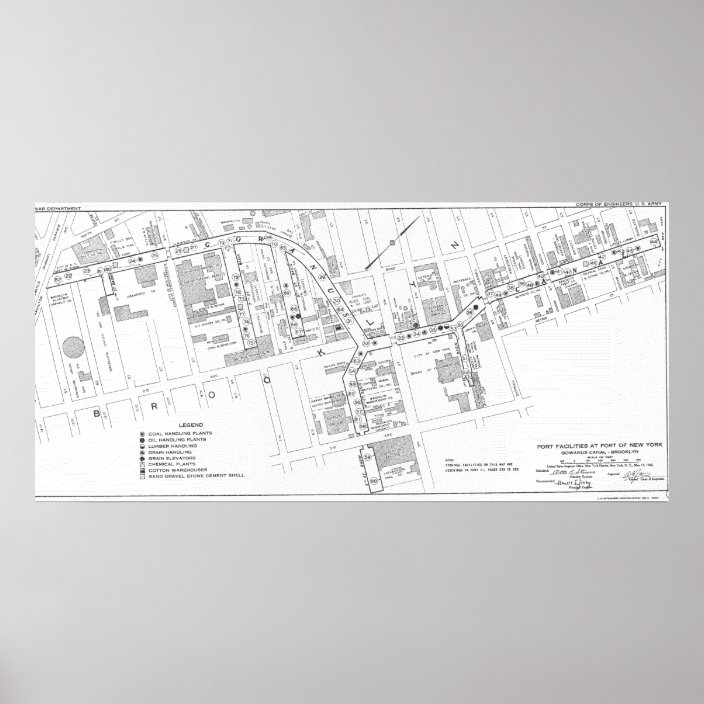 WW2 Map of Gowanus on Poster Paper (Matte) | Zazzle.com