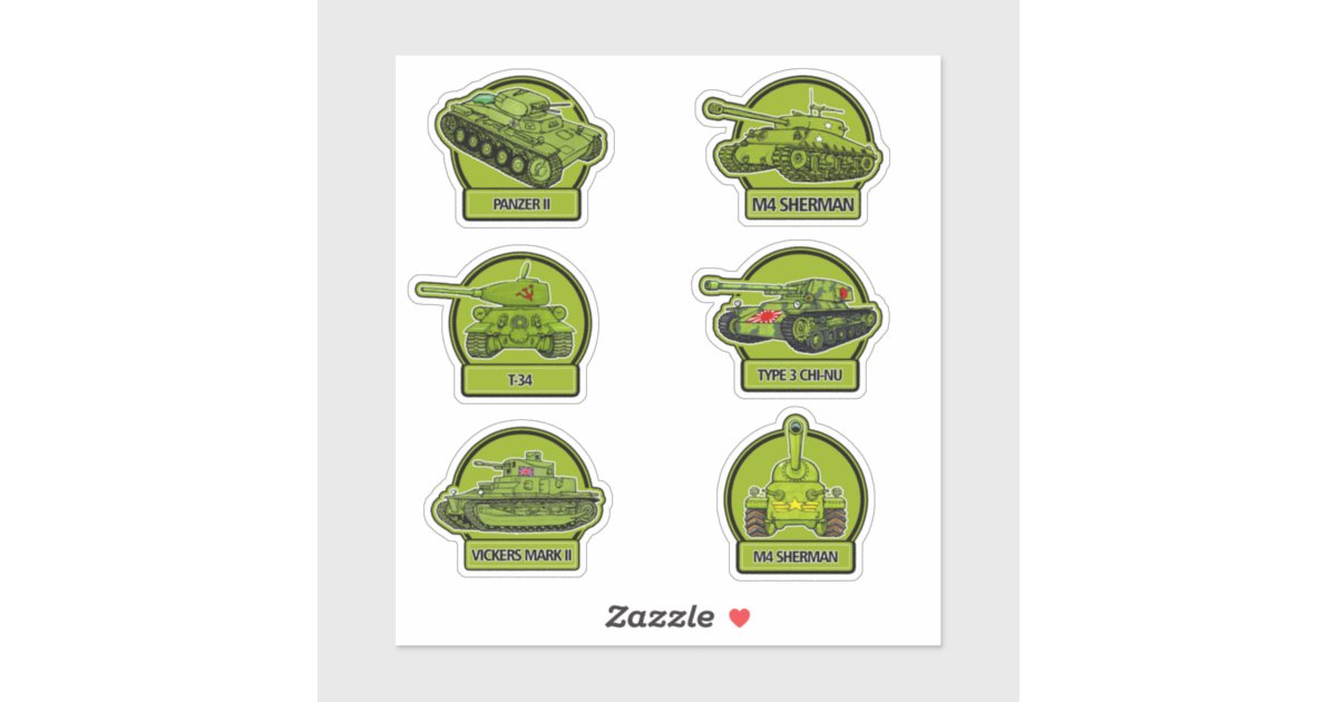 WW2 Military Tank Stickers - Green | Zazzle.com