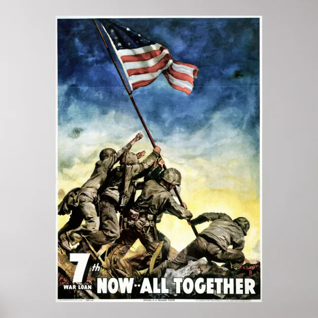 WW2 Propaganda USA Victory flag Memorial Day Patri Poster | Zazzle