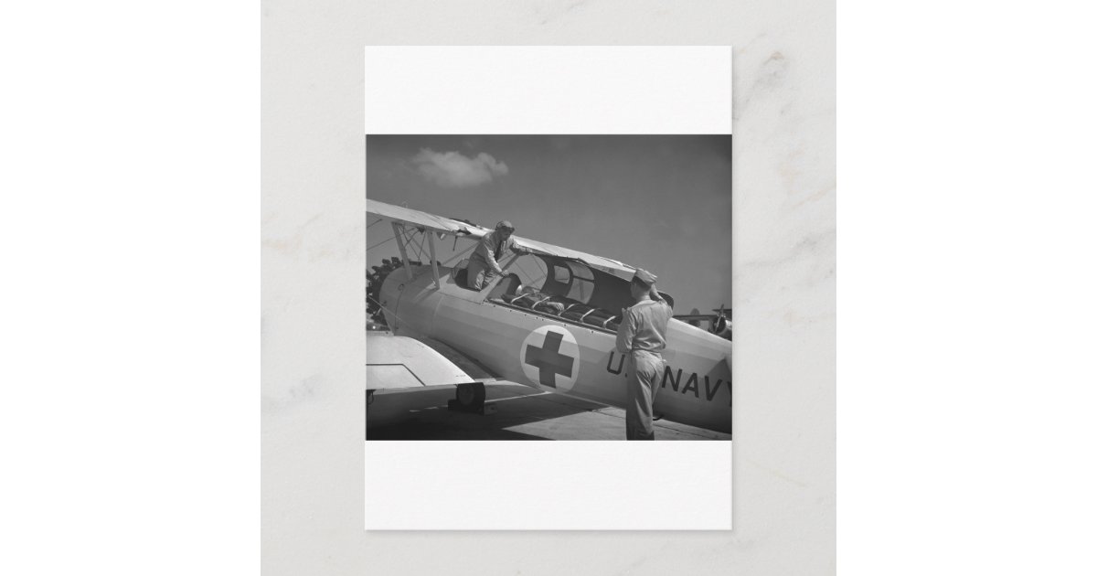 WW2 Red Cross Airplane Postcard | Zazzle
