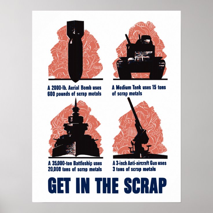 WW2 Scrap Metal Poster | Zazzle