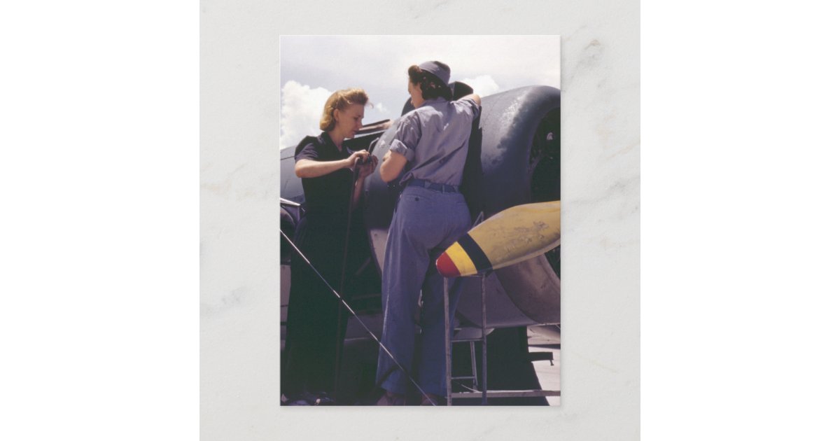 WW2 Women Aviation Mechanics Postcard | Zazzle