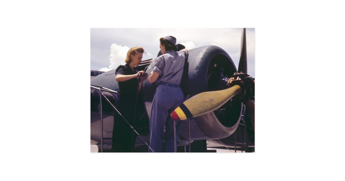 WW2 Women Aviation Mechanics Postcard | Zazzle.com