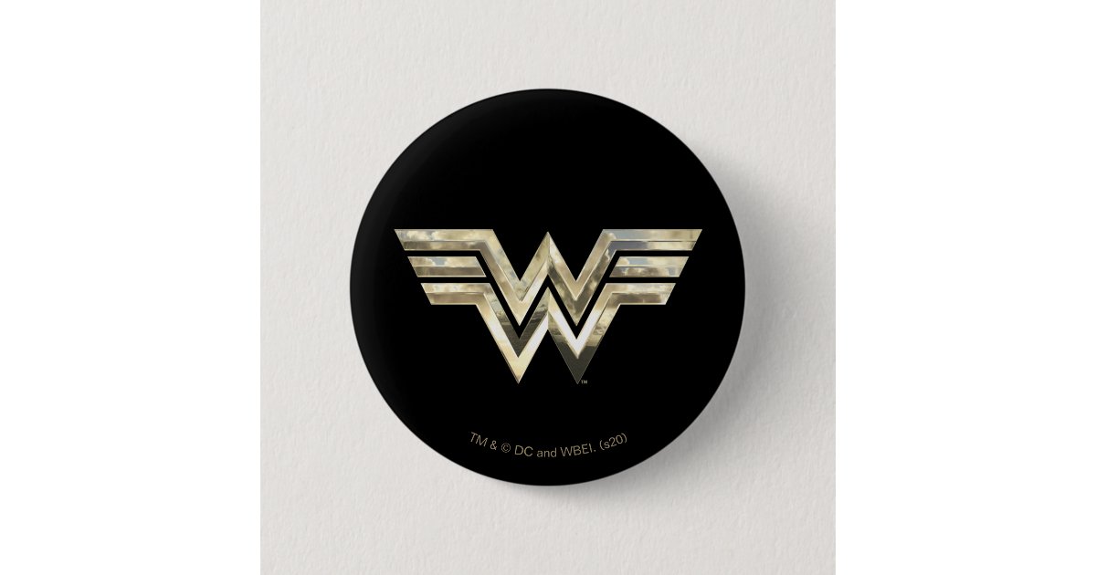 WW84 | Golden Wonder Woman Logo Button | Zazzle