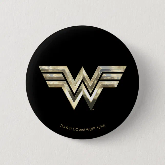 WW84 | Golden Wonder Woman Logo Button | Zazzle