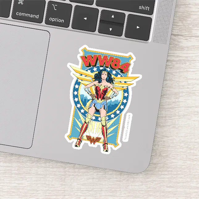 WW84 | Retro Comic Wonder Woman Character Badge Sticker | Zazzle