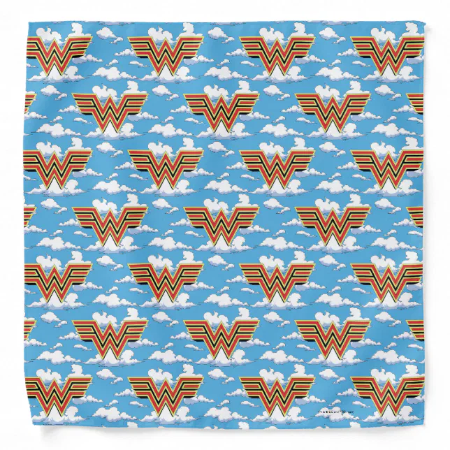 WW84 | Retro Comic Wonder Woman Logo Cloud Pattern Bandana | Zazzle