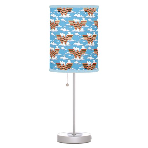 WW84 | Retro Comic Wonder Woman Logo Cloud Pattern Table Lamp | Zazzle