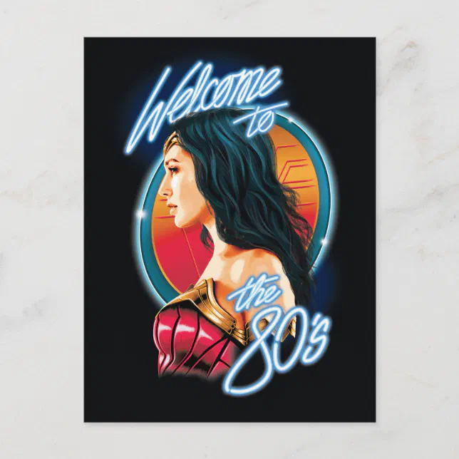 WW84 | Welcome To The 80's Wonder Woman Portrait Invitation Postcard ...