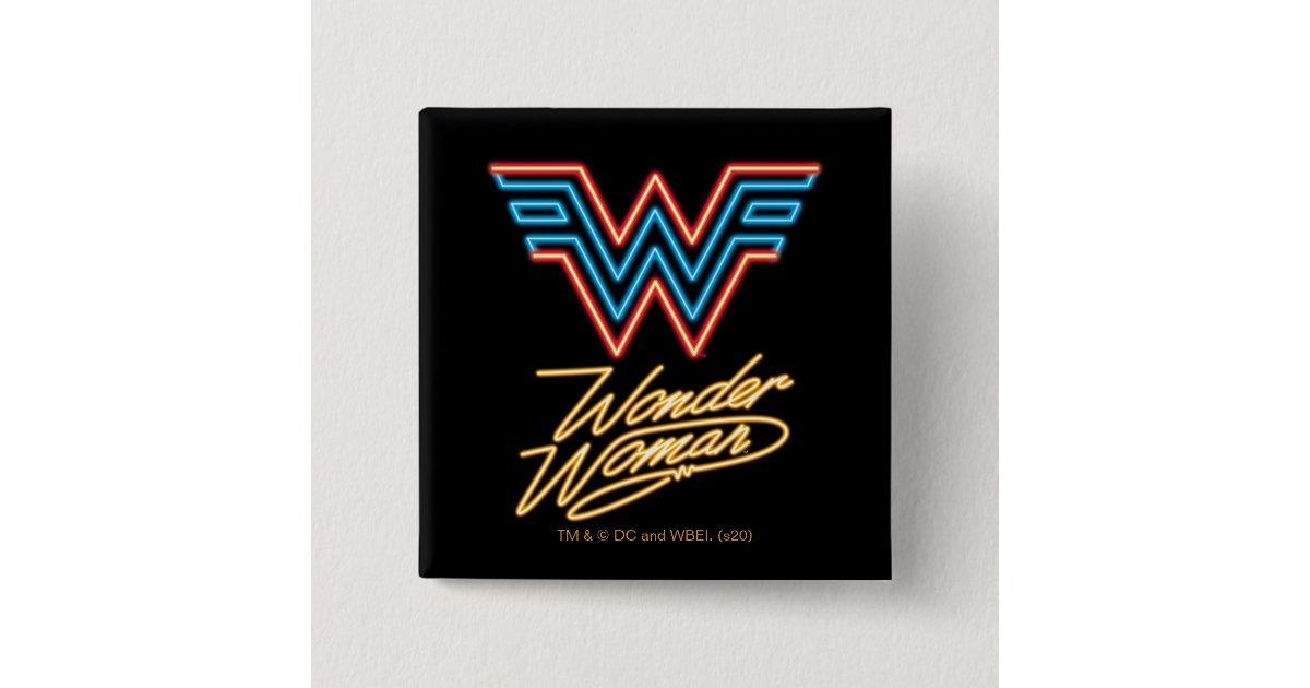 WW84 | Wonder Woman Neon Light Logo Button | Zazzle
