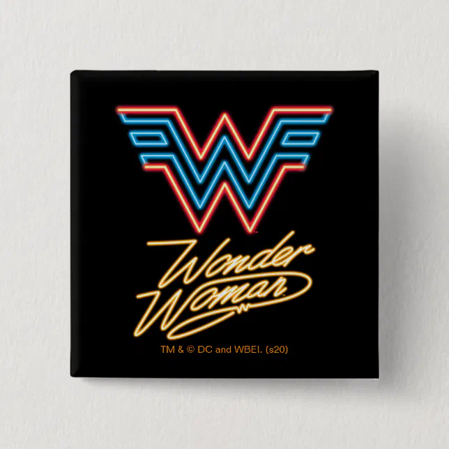 WW84 | Wonder Woman Neon Light Logo Button | Zazzle
