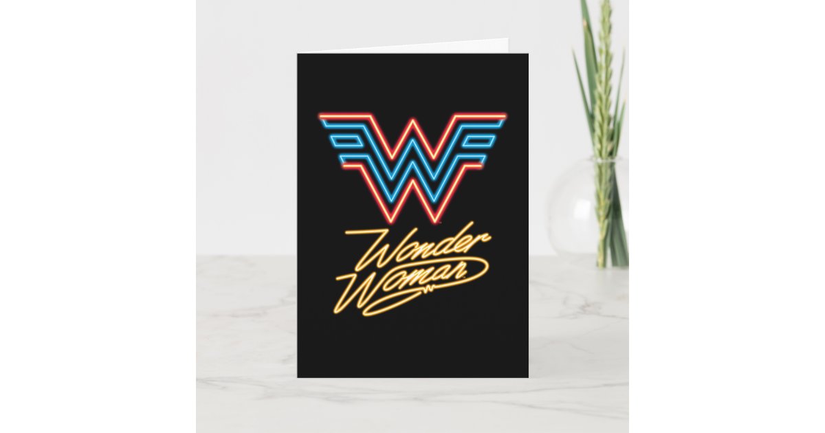 WW84 | Wonder Woman Neon Light Logo Card | Zazzle