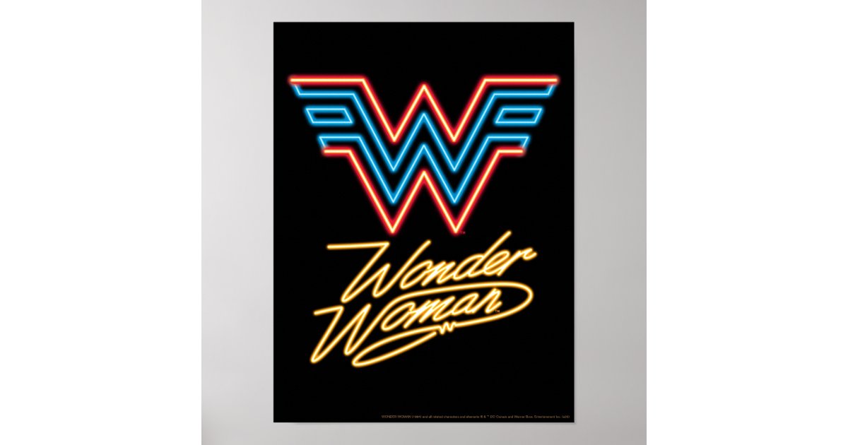 WW84 | Wonder Woman Neon Light Logo Poster | Zazzle