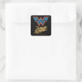 WW84 | Wonder Woman Neon Light Logo Square Sticker | Zazzle