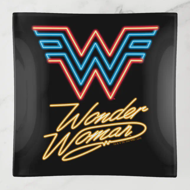 WW84 | Wonder Woman Neon Light Logo Trinket Tray | Zazzle