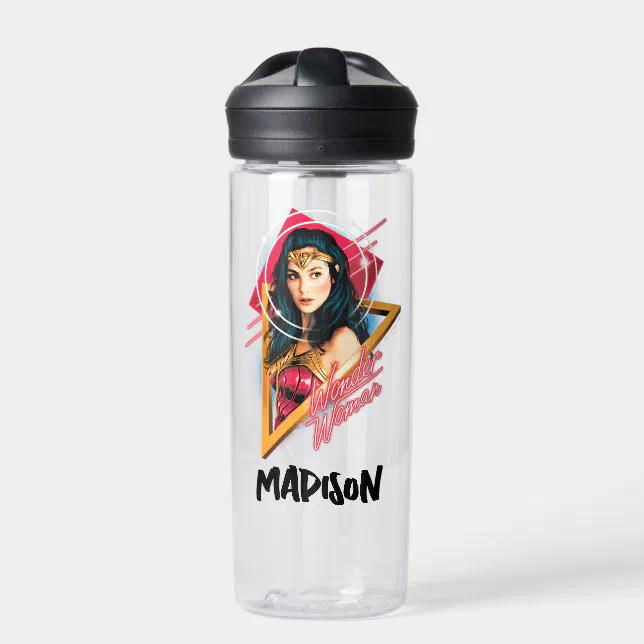 WW84 | Wonder Woman Retrowave | Add Your Name Water Bottle | Zazzle