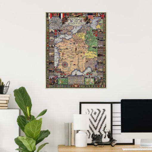 WWI Map of the American Expeditionary Force (1932) Poster | Zazzle