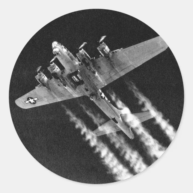 WWII B-17 in Flight Classic Round Sticker | Zazzle