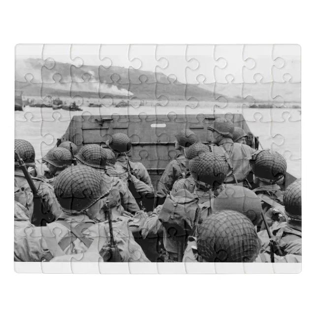 WWII DDay US Troops On Landing Craft Jigsaw Puzzle | Zazzle