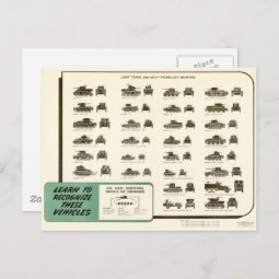 WWII Light Tank ID Chart Postcard | Zazzle