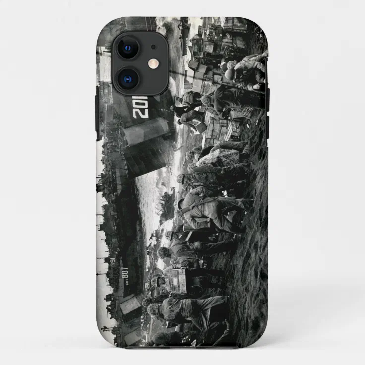 WWII Marines offload Supplies on Iwo Jima Case-Mate iPhone Case | Zazzle