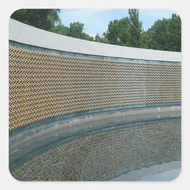 WWII Memorial Freedom Wall in Washington DC Square Sticker | Zazzle
