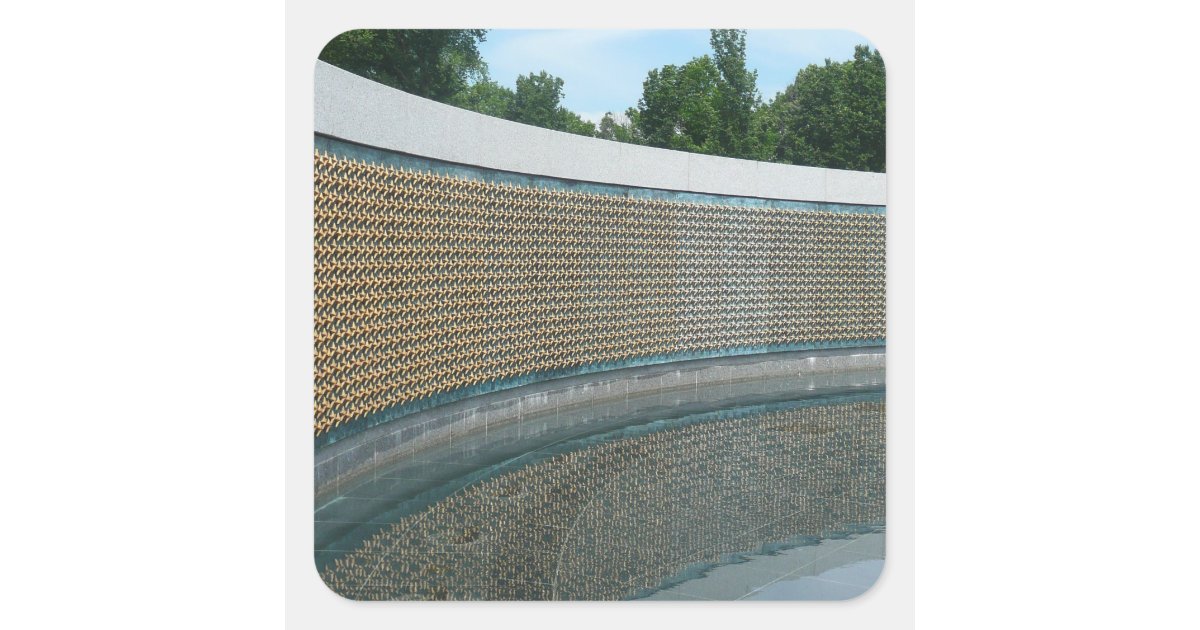 WWII Memorial Freedom Wall in Washington DC Square Sticker | Zazzle
