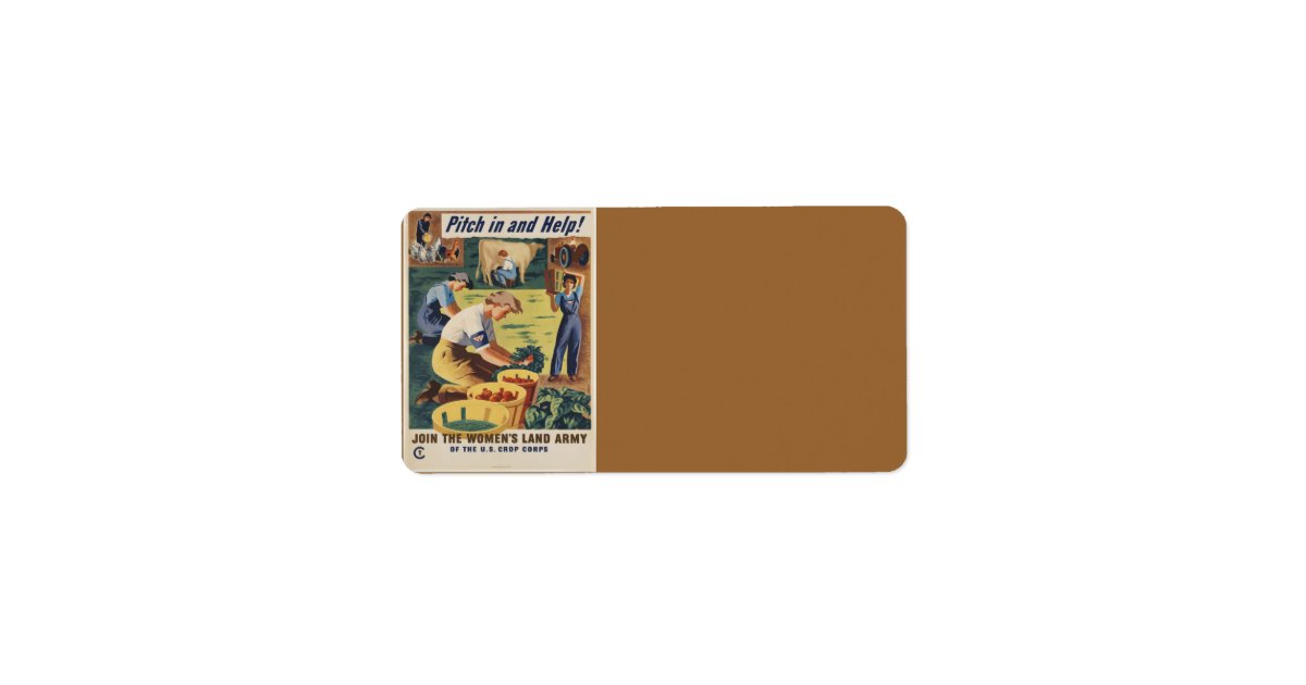 WWII Patriotic Poster Address Label | Zazzle