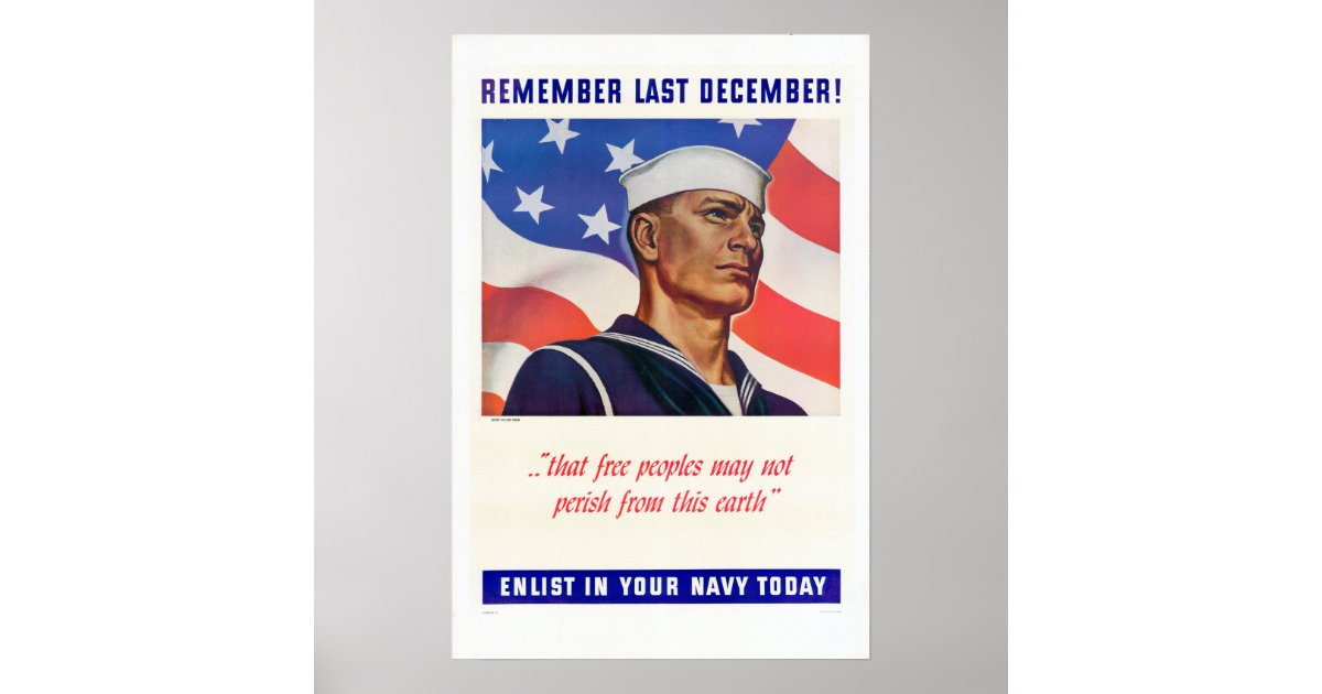WWII Remember Last December! Poster | Zazzle