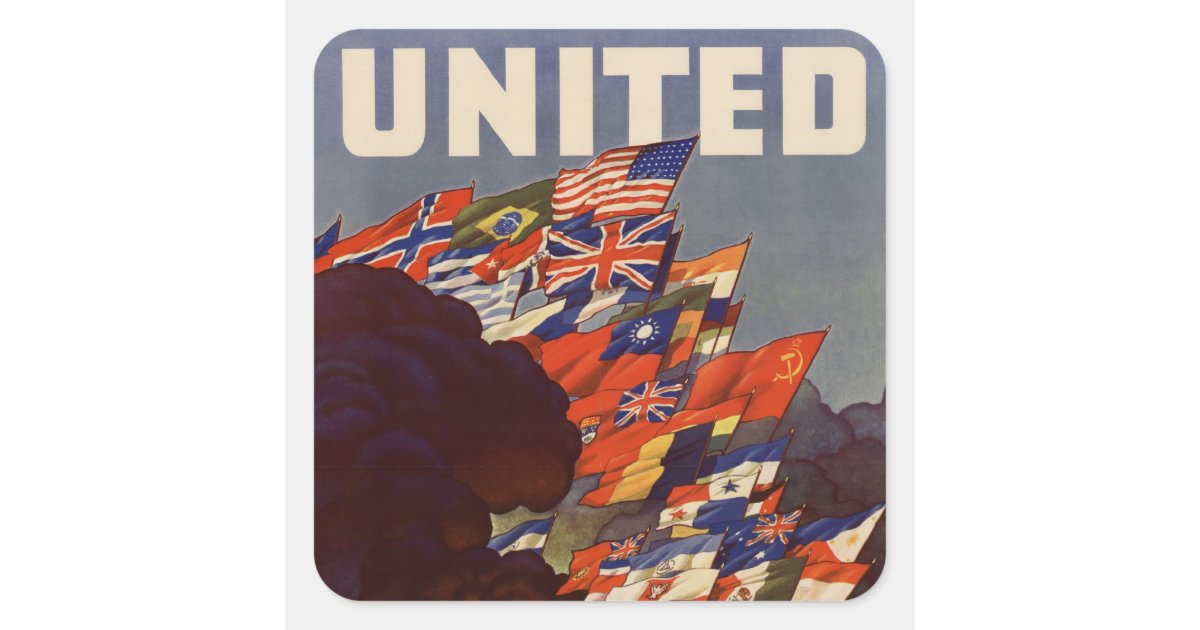 WWII Vintage Poster Sticker | Zazzle