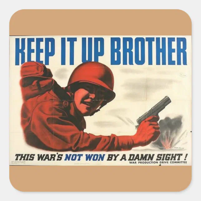 WWII Vintage Poster Sticker | Zazzle
