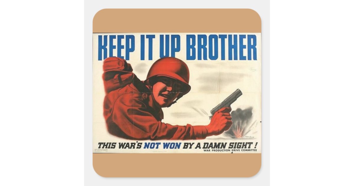 WWII Vintage Poster Sticker | Zazzle
