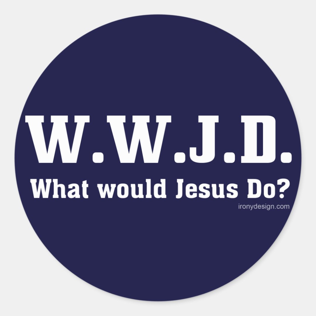 WWJD? What Would Jesus Do? Classic Round Sticker | Zazzle