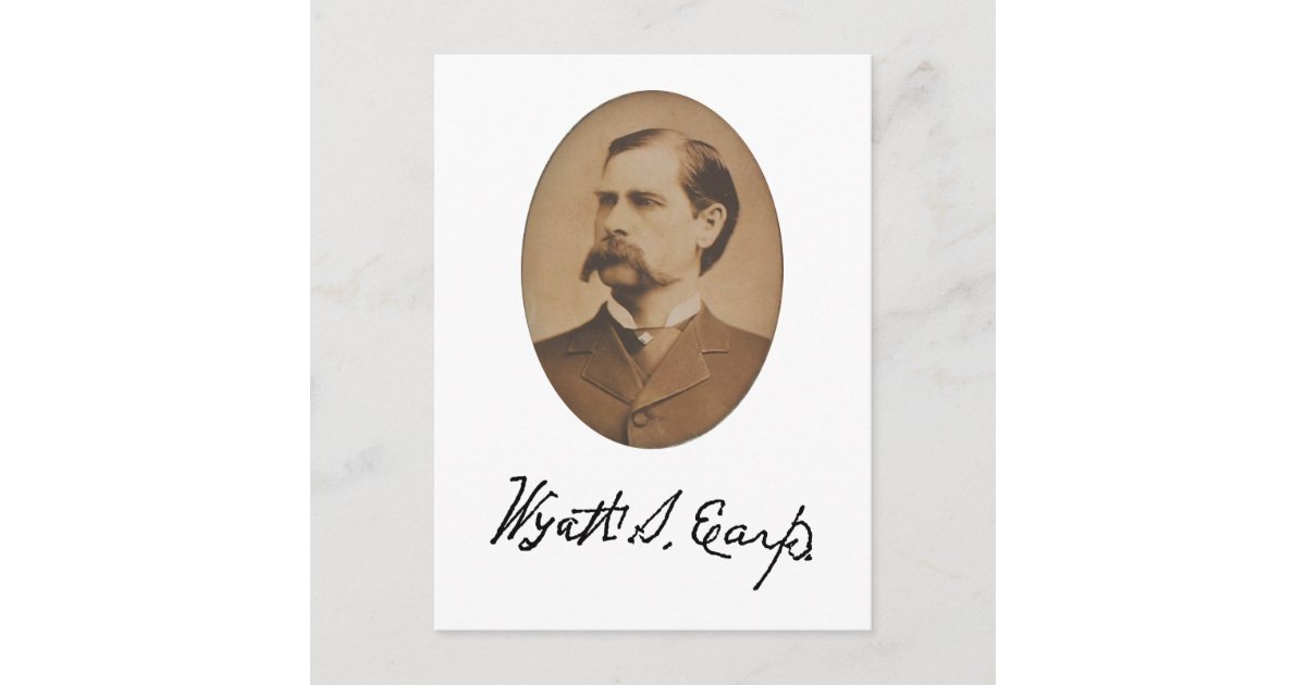 Wyatt Earp Portrait and Signature Postcard | Zazzle