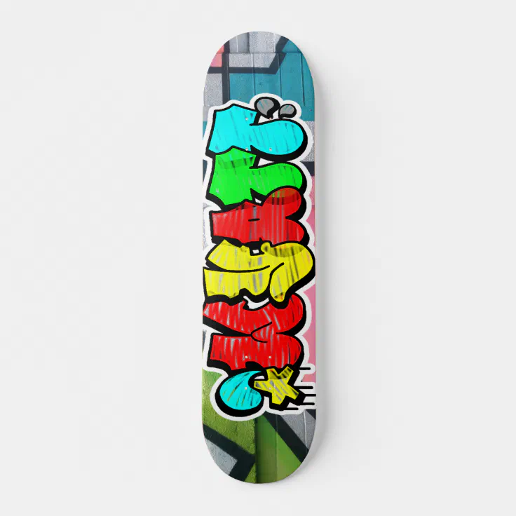 Wyatt Graffiti Custom Personalized Cool Skateboard | Zazzle