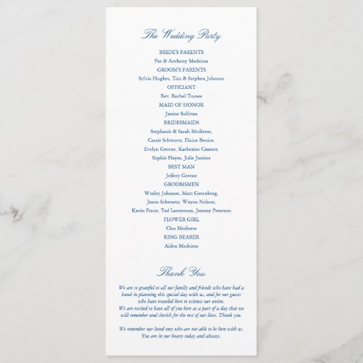 Wychmere Cape Cod Navy Destination Wedding Program | Zazzle