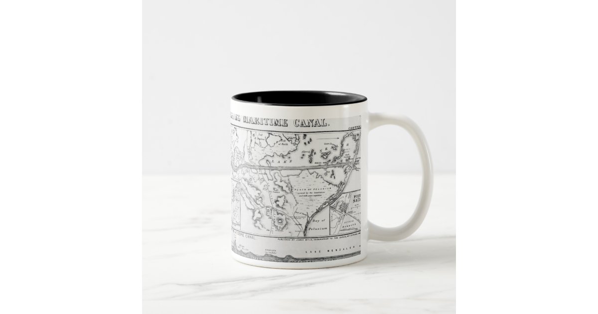 Wyld's Official Map of the Suez Maritime Canal Two-Tone Coffee Mug | Zazzle