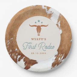 WYNONA First Rodeo Cowboy Birthday Party Paper Plates | Zazzle