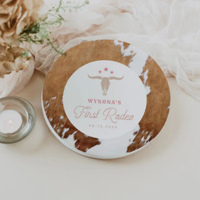 WYNONA Pink Cowgirl First Rodeo Birthday Party Paper Plates | Zazzle