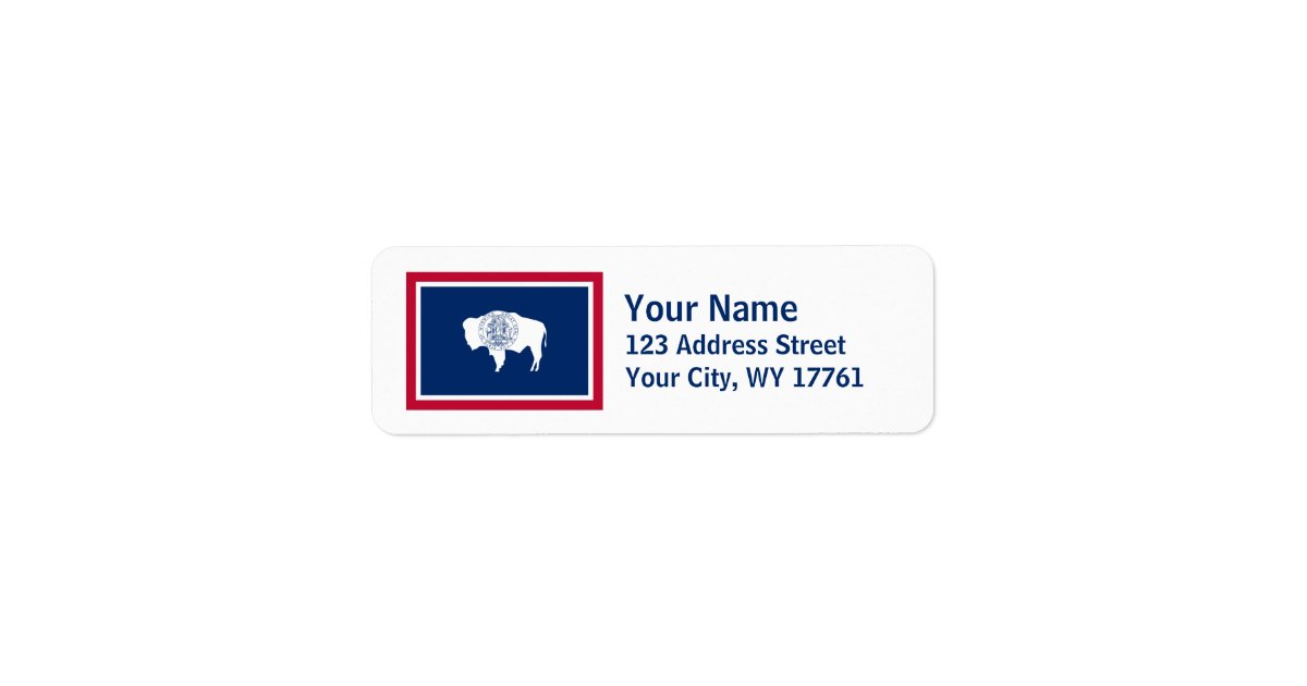 Wyoming Flag Return Address Labels | Zazzle
