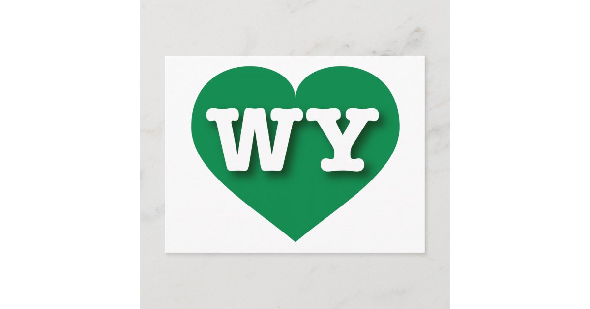 Wyoming Green Heart - I love WY Postcard | Zazzle