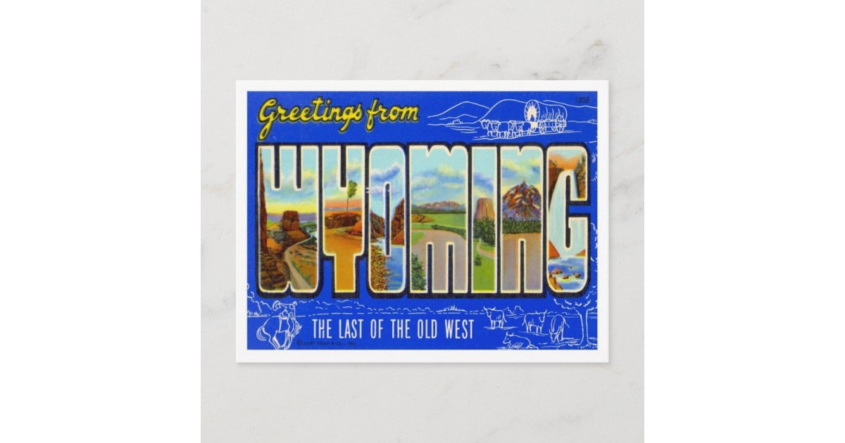Wyoming Greetings From US States Postcard | Zazzle
