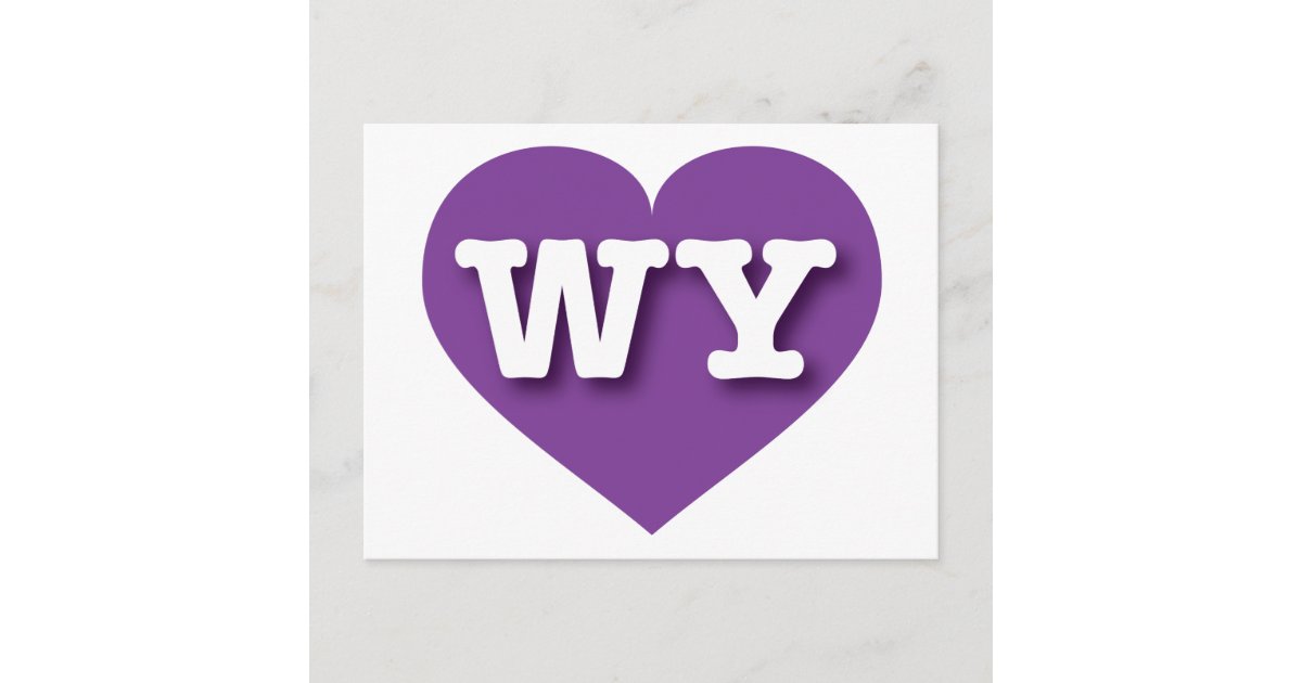Wyoming Purple Heart - I love WY Postcard | Zazzle