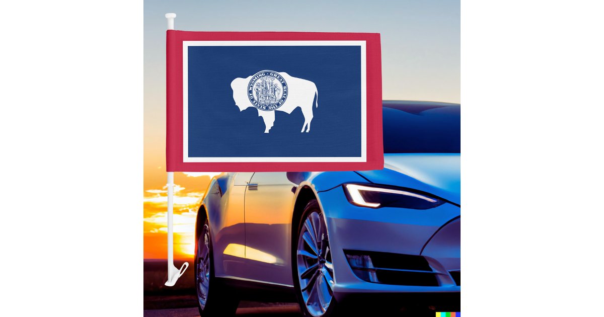 Wyoming State Car Flag | Zazzle