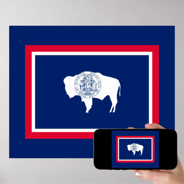 Wyoming State Flag Design Poster | Zazzle