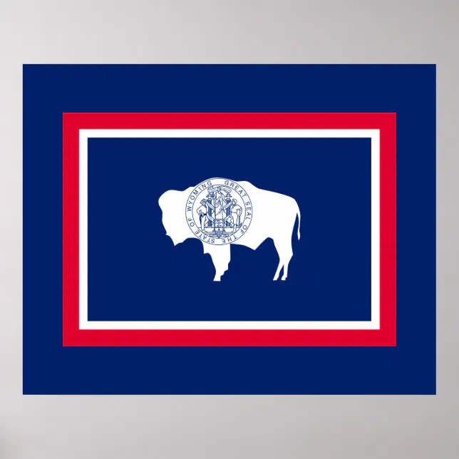 Wyoming State Flag Design Poster | Zazzle
