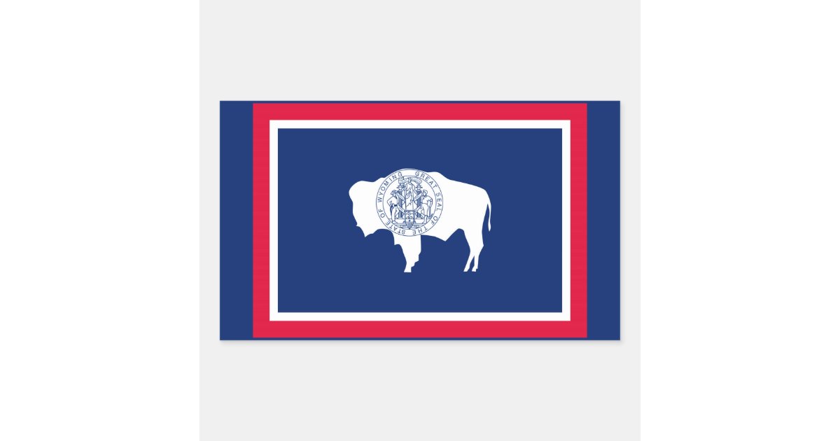 Wyoming State Flag Design Rectangular Sticker | Zazzle